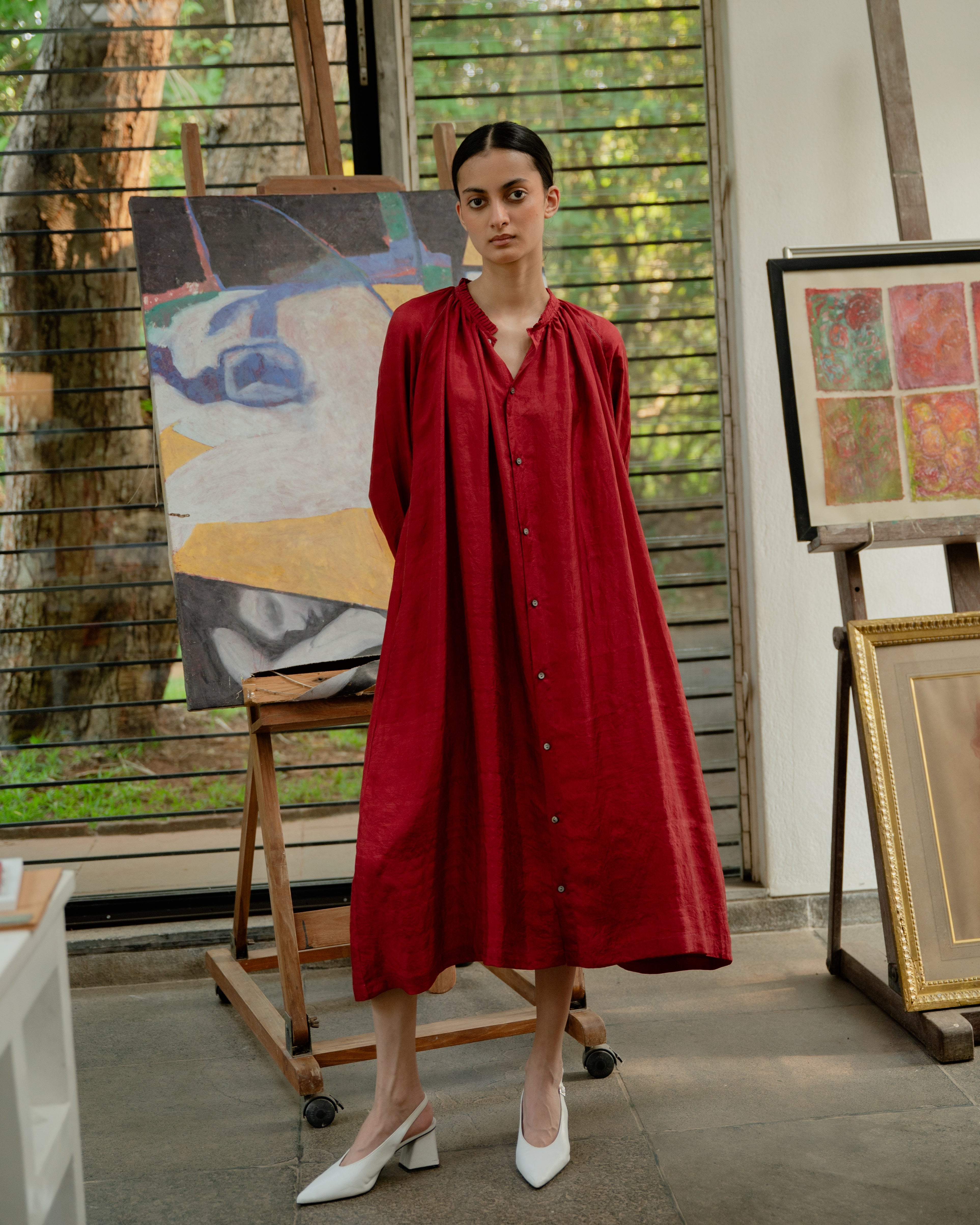 Carol Dress - Crimson Red – Qala Global